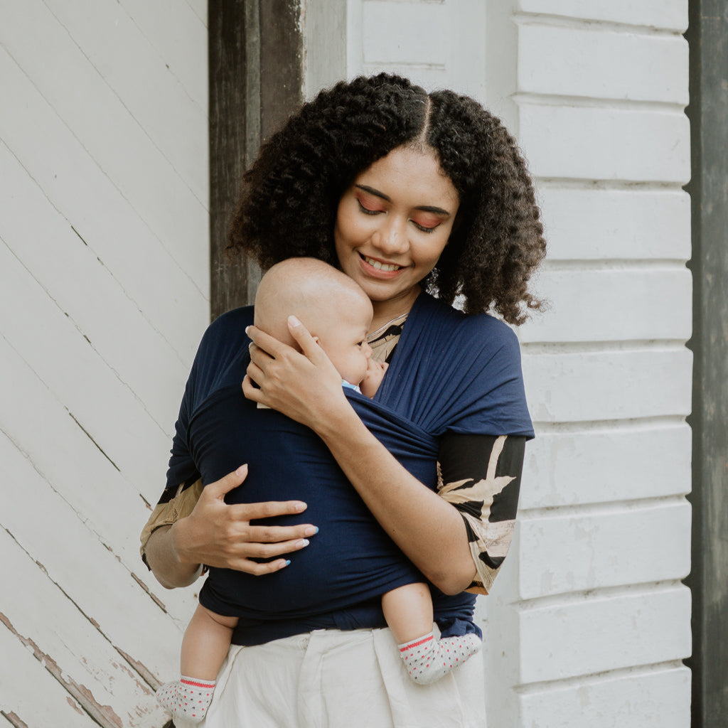 Stretchy Wrap - Navy | Gendongan Bayi – Mikhadou